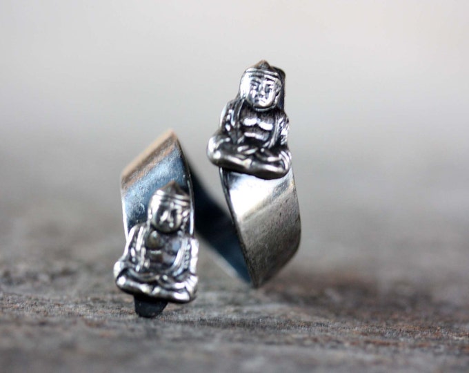 Buddha Ring Silver, Twist Buddha Ring, Twist Ring, Buddha Ring, Silver ...