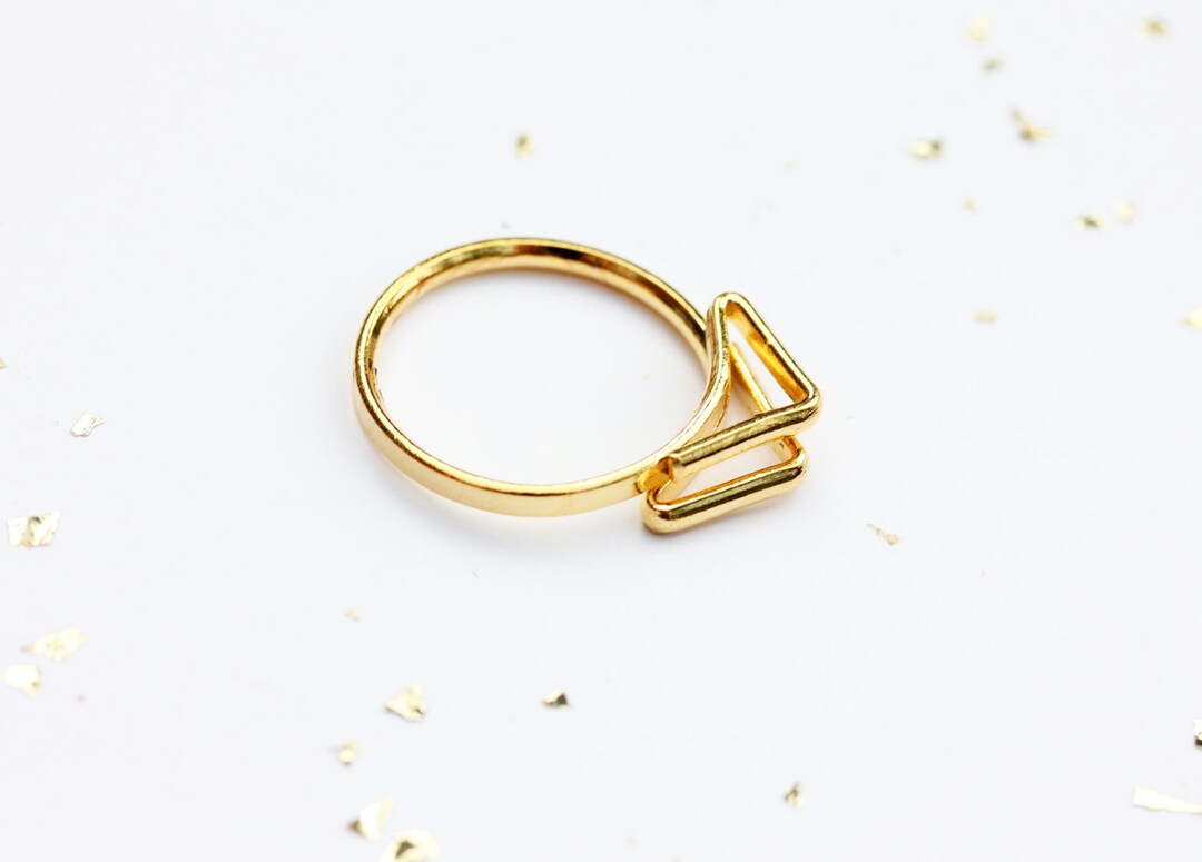 Gold Triangle Ring - Etsy
