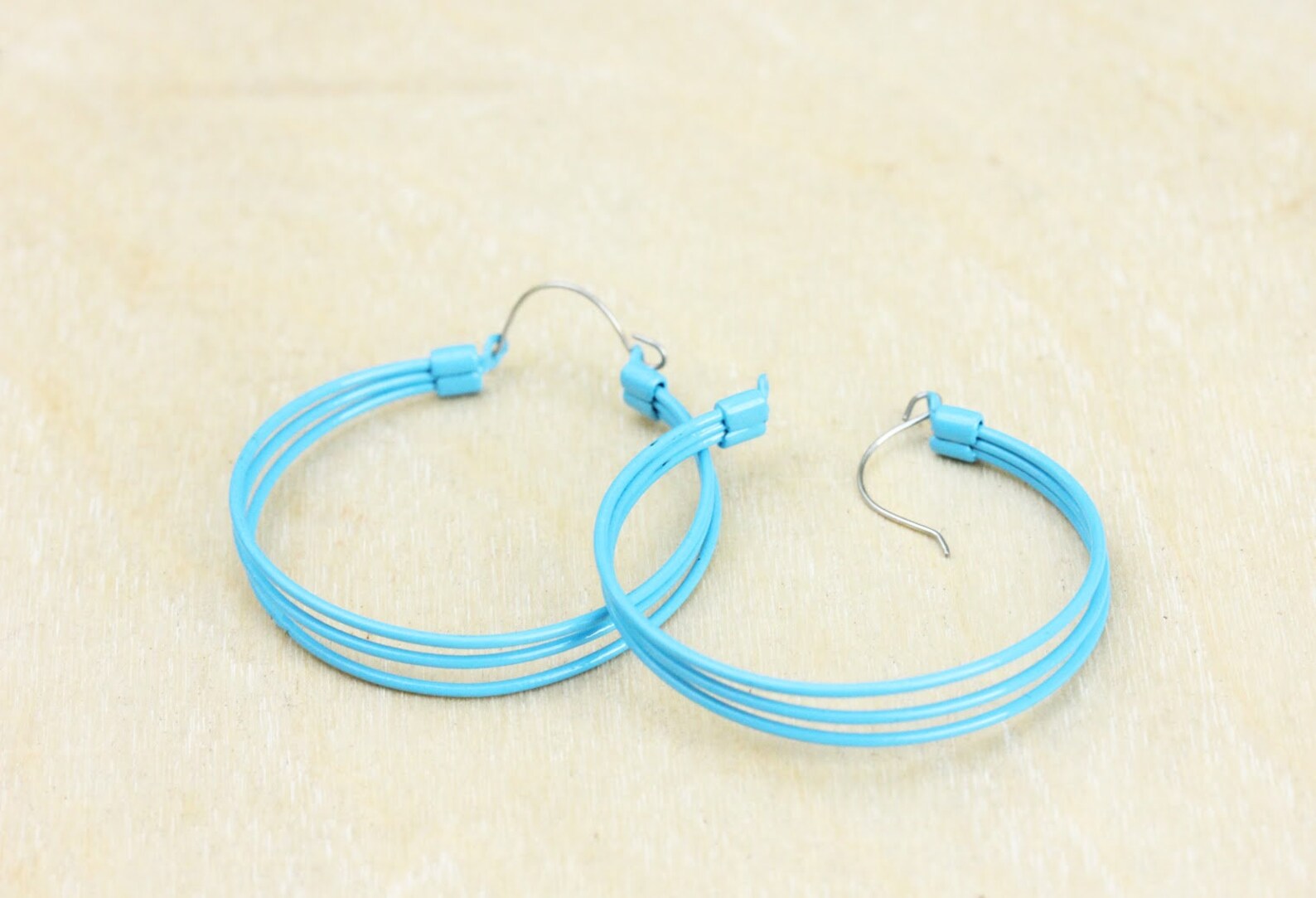 Turquoise Hoops Blue Hoops Hoop Earrings Light Blue Hoops | Etsy