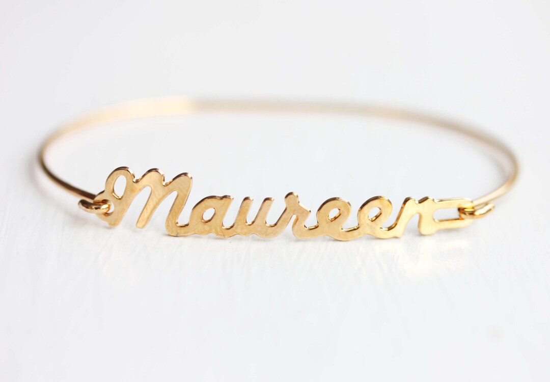 Maureen Name Bracelet Gold, Name Bracelet, Vintage Name Bracelet Gold ...
