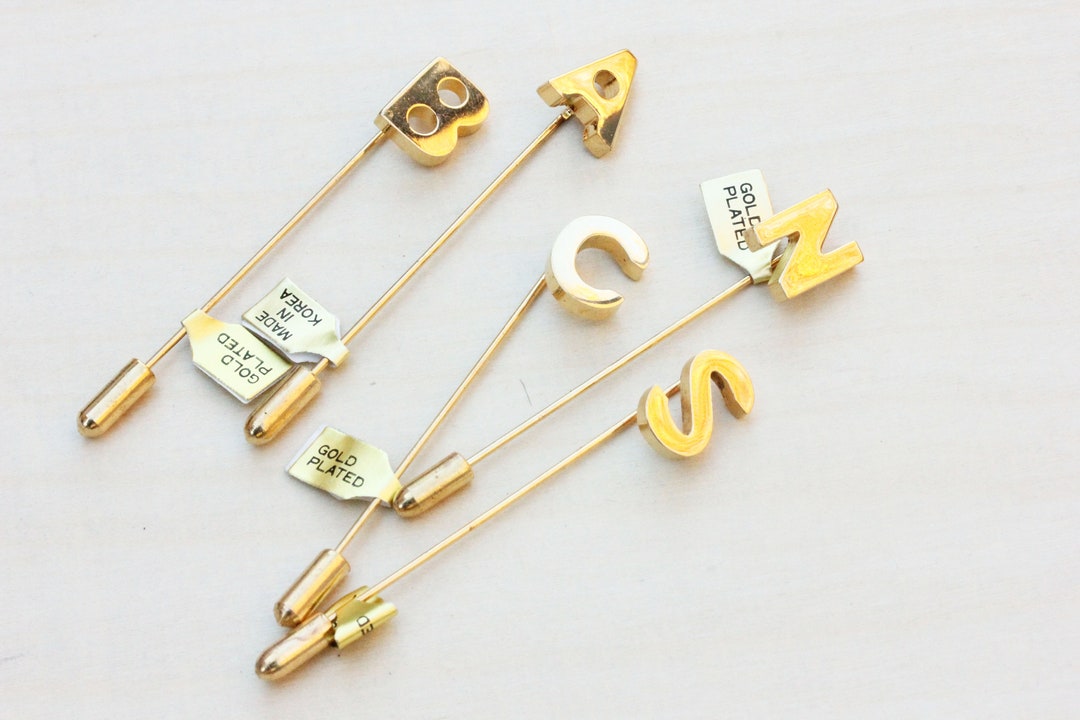 Initial Stickpin Gold, Letter Stickpin, Groomsmen Pin, Gold Pin ...