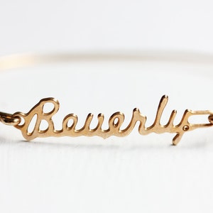Beverly Name Bracelet Gold, Name Bracelet, Vintage Name Bracelet Gold ...