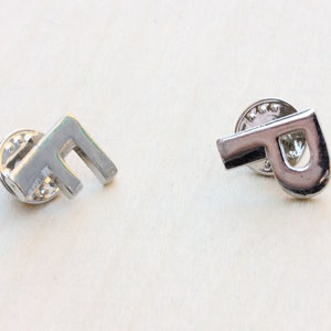 Gold Intial Pin, Initial Pin, Gold Letter Pin, Silver Initial Pin ...