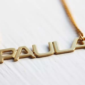 Paula Name Necklace Gold, Name Necklace, Vintage Name Necklace Gold ...