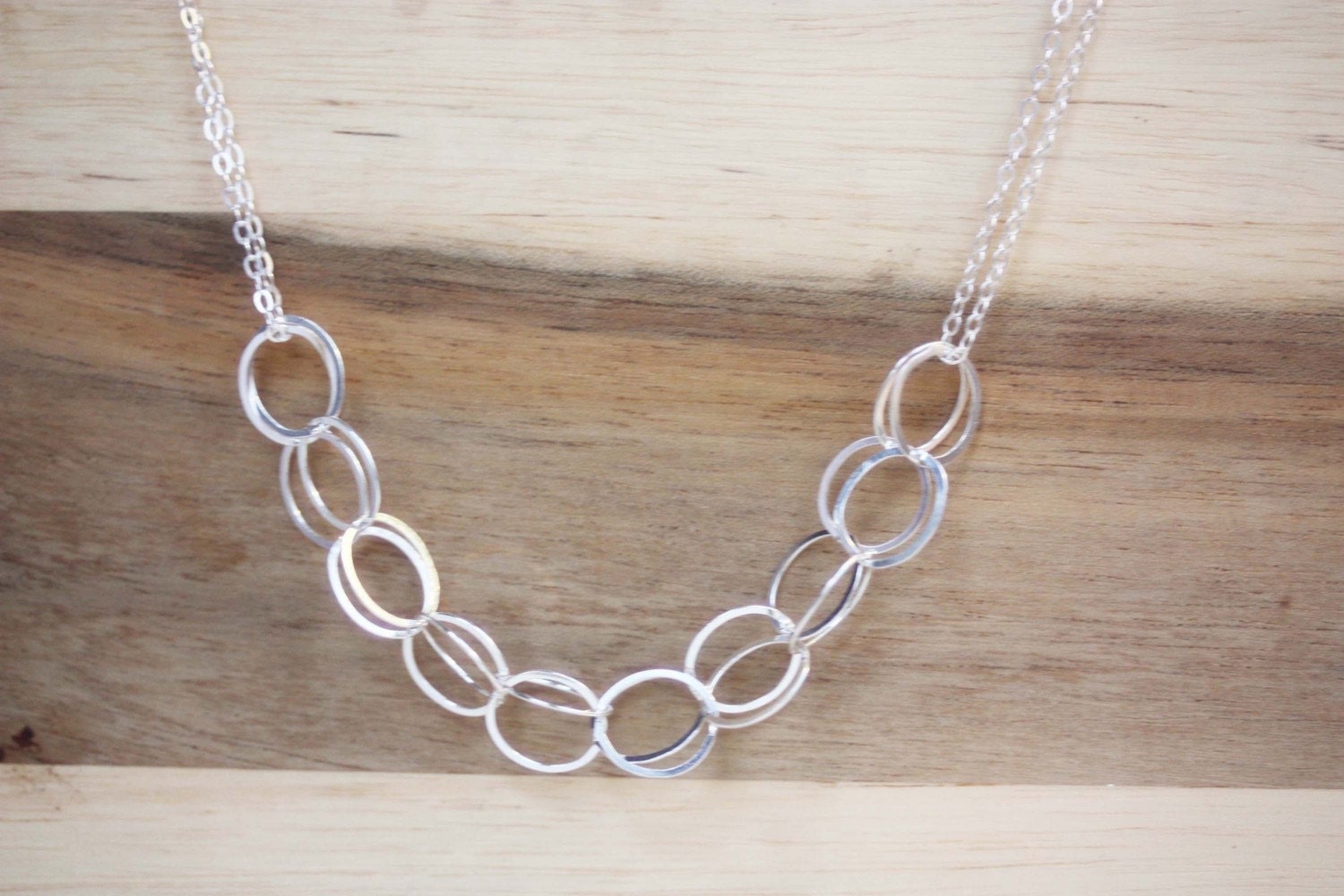 Circle Chain Necklace Sterling Silver Chain Necklace Gold - Etsy