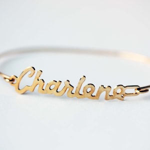 Charlene Name Bracelet Gold, Name Bracelet, Vintage Name Bracelet Gold ...