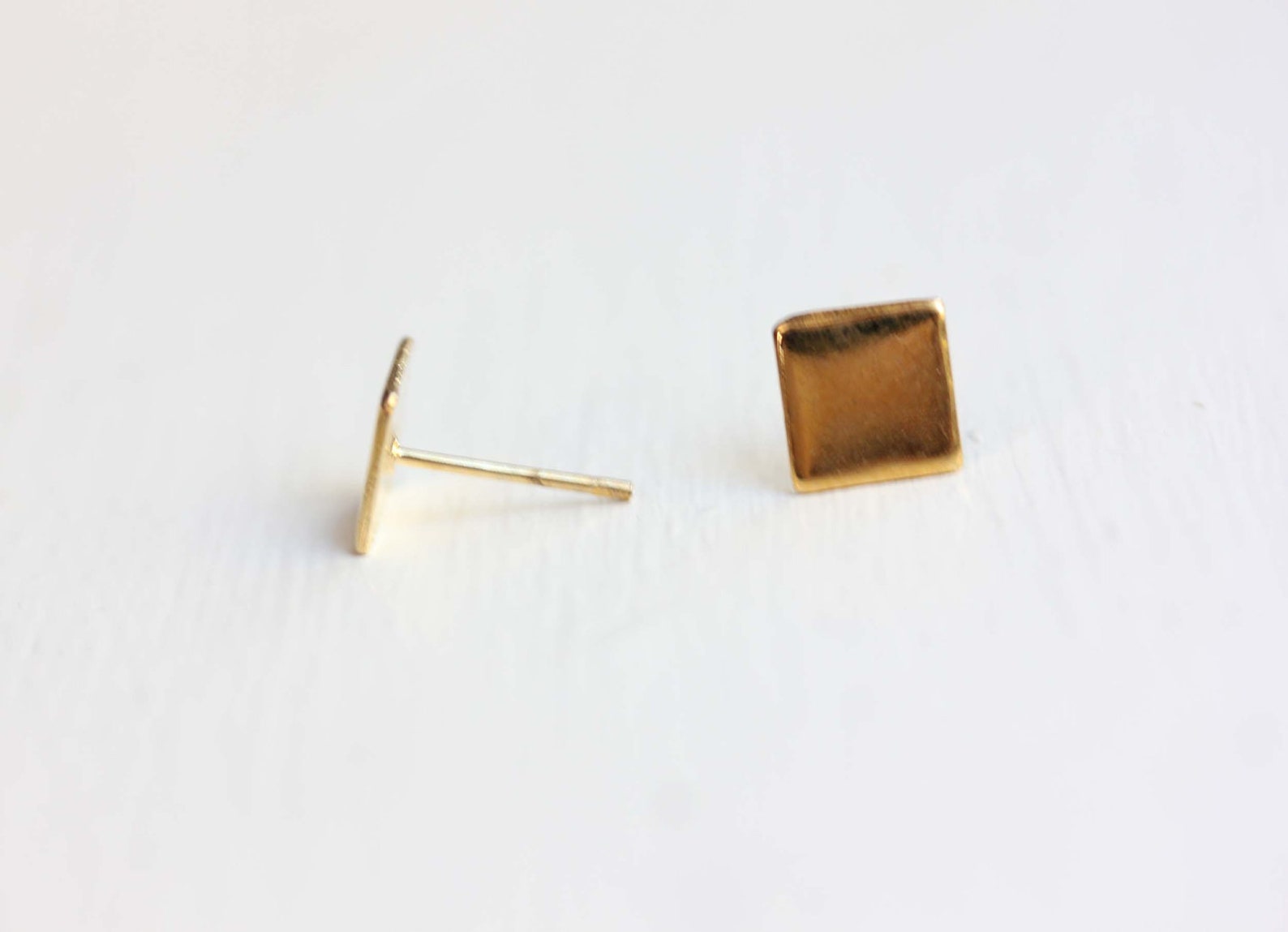 Square Studs Gold Gold Square Studs Gold Studs Geometric - Etsy