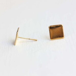 Square Studs Gold Gold Square Studs Gold Studs Geometric - Etsy
