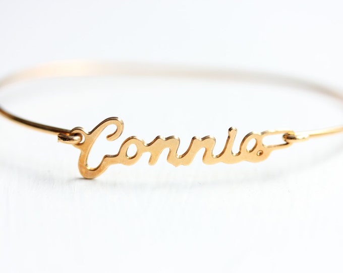 Connie Name Bracelet Gold Name Bracelet Vintage Name | Etsy