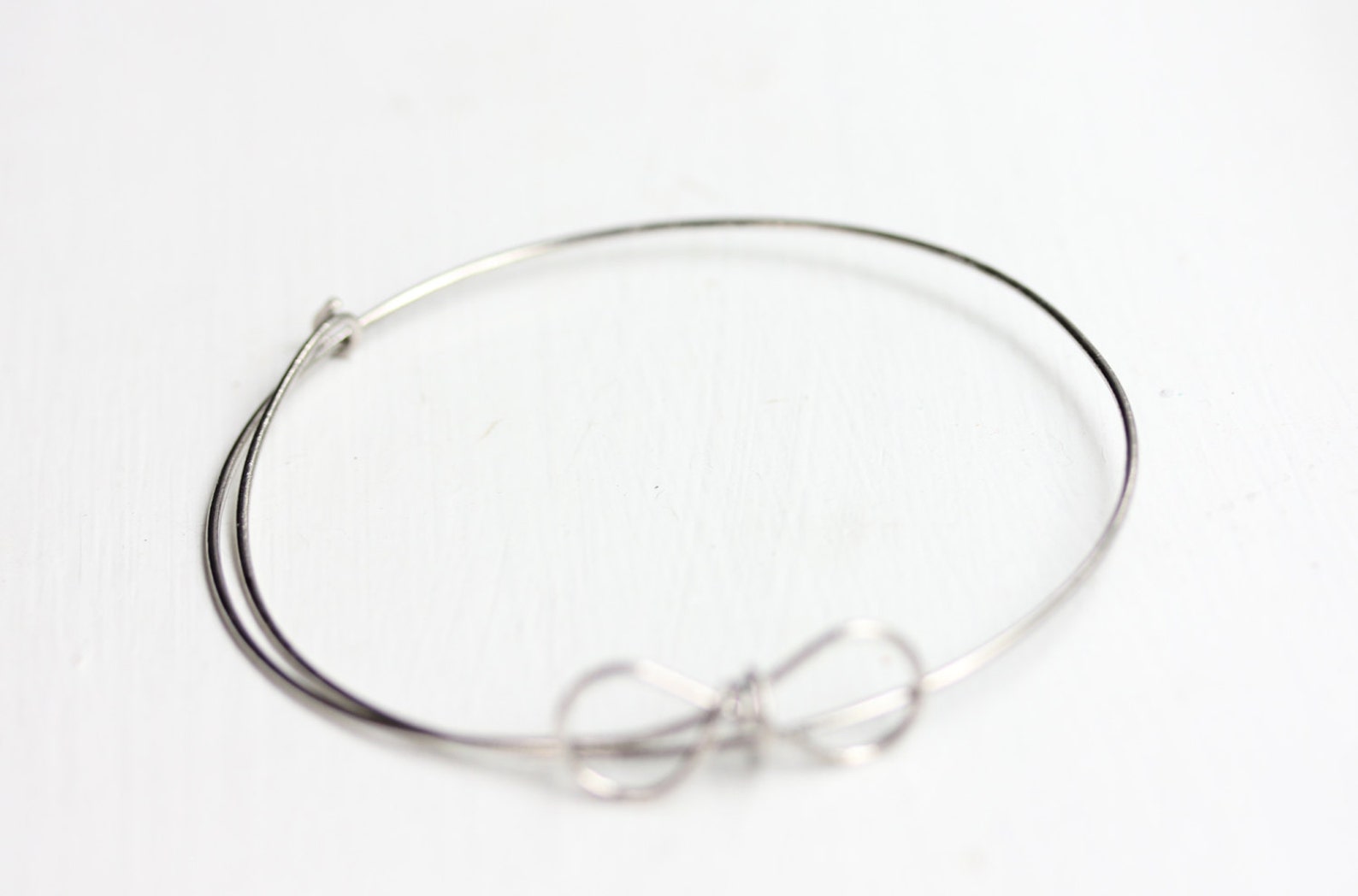 Silver Bow Bangle Bracelet - Etsy