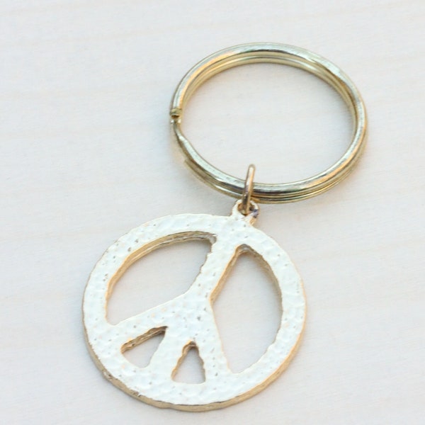 Peace Sign Keychain - Etsy