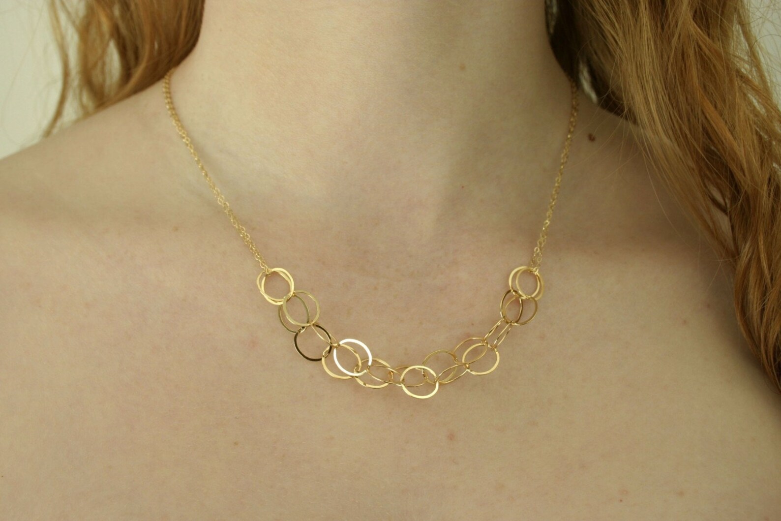 Circle Chain Necklace Sterling Silver Chain Necklace Gold - Etsy