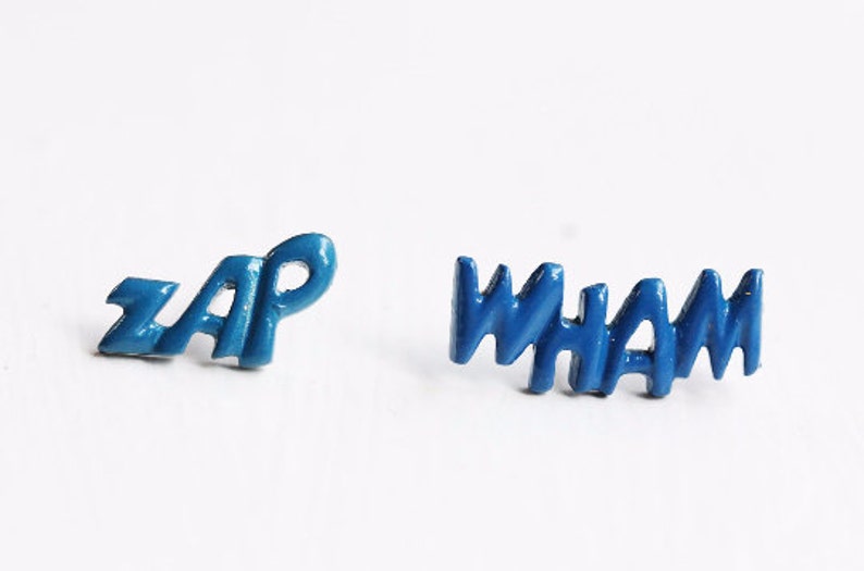 Wham Zap Studs Super Hero Studs Word Studs - Etsy