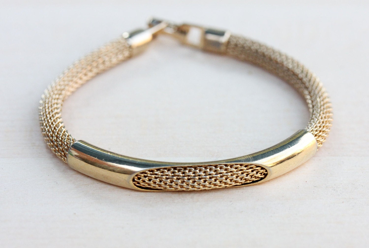 Mesh Bracelet Gold Gold Mesh Bracelet Mesh Bracelet Bar - Etsy