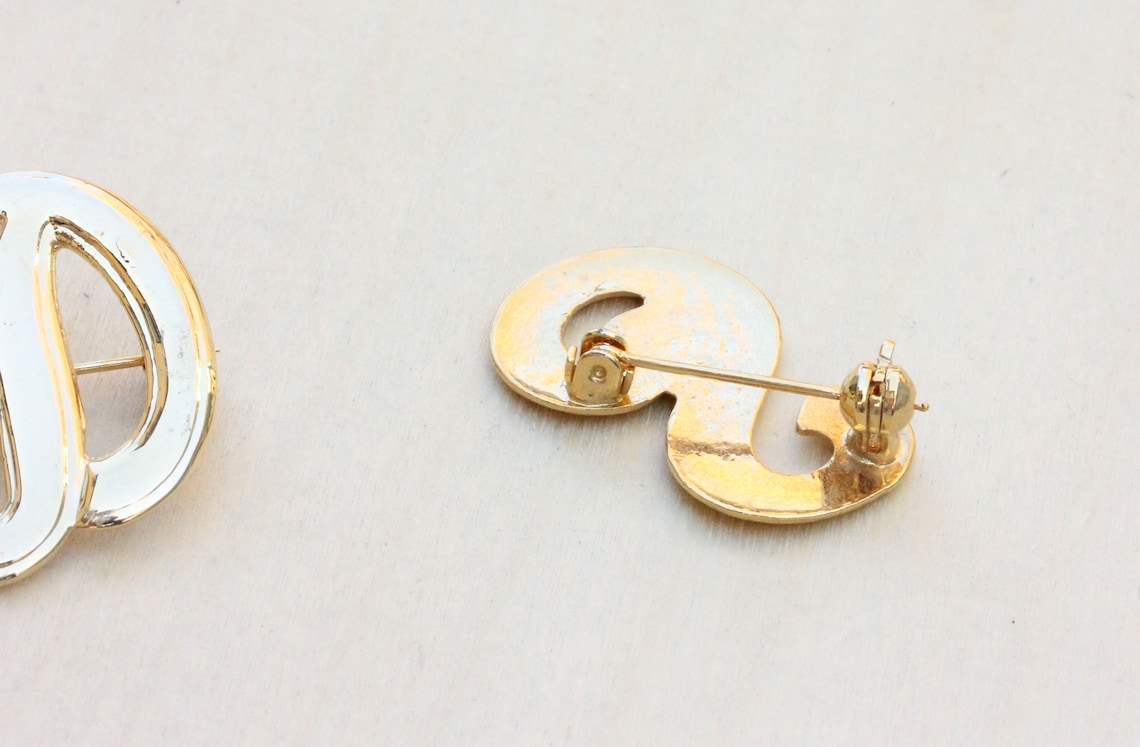 Gold Initial Pin Initial Pin Gold Letter Pin Initial Pin - Etsy
