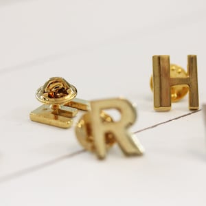 Gold Intial Pin, Initial Pin, Gold Letter Pin, Silver Initial Pin ...