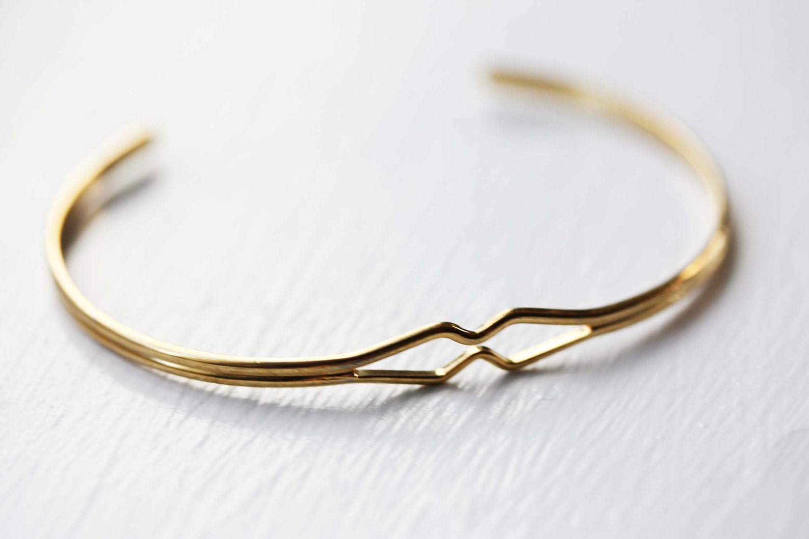 Geometric Cuff Bracelet, Diamond Bend Cuff Bracelet, Gold Cuff Bracelet ...