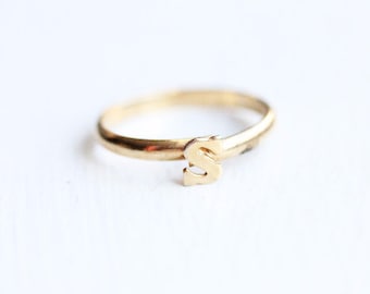 14k Yellow Gold Letter T Initial Heart Ladies Ring With White - Etsy