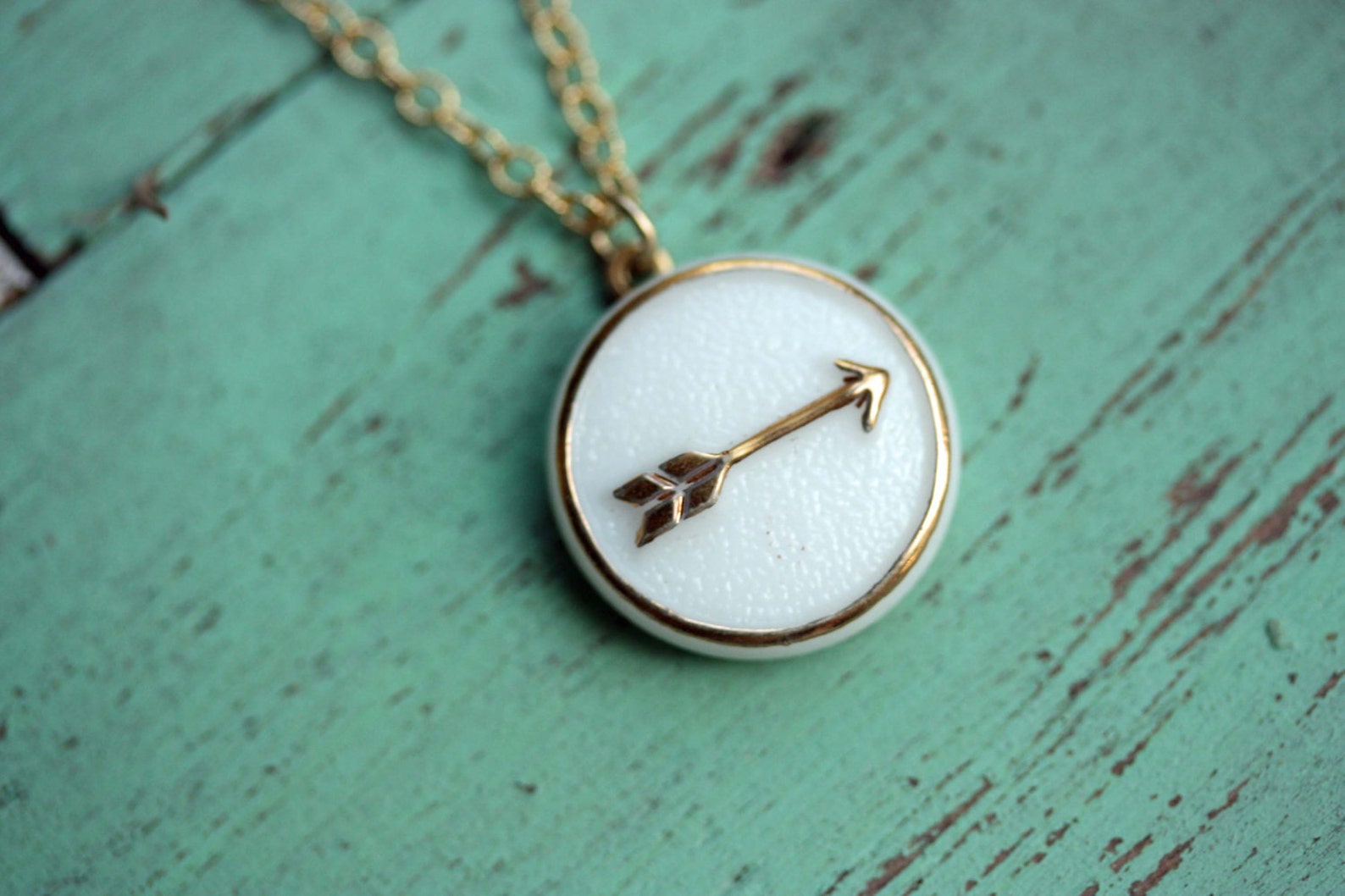 Gold Arrow Necklace White Arrow Necklace Cabochon Necklace - Etsy