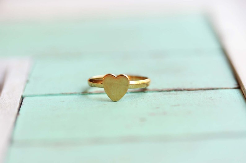 Heart Ring Gold Gold Heart Ring Adjustable Heart Ring Heart - Etsy