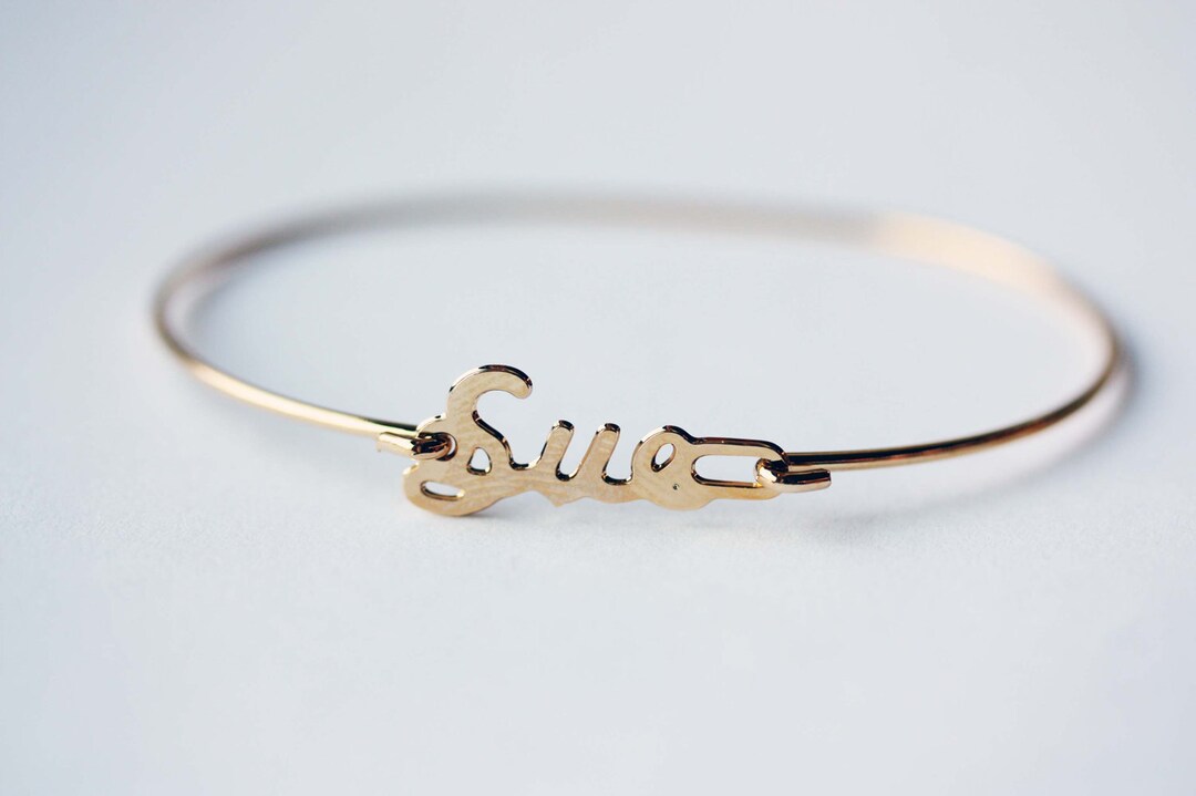 Sue Name Bracelet Gold, Name Bracelet, Vintage Name Bracelet Gold ...