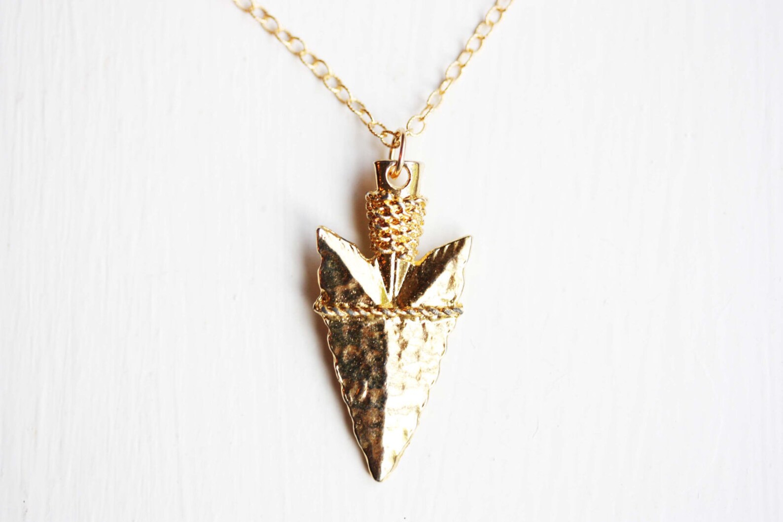 Gold Arrowhead Necklace - Etsy