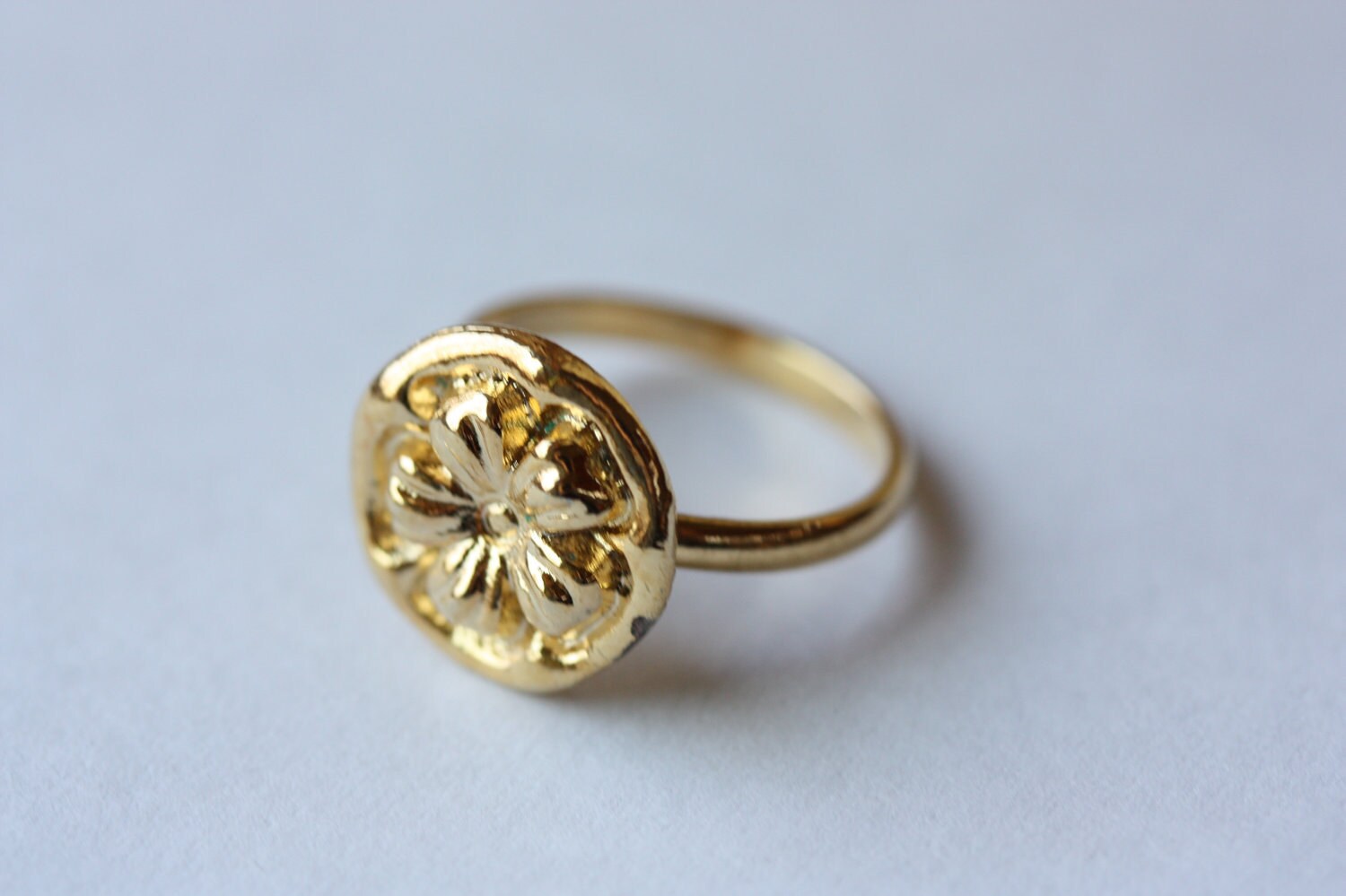 Flower Circle Ring Flower Ring Gold Flower Ring Round Gold | Etsy