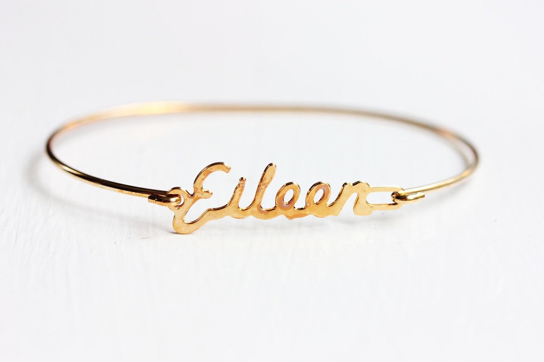 Eileen Name Bracelet Gold, Name Bracelet, Vintage Name Bracelet Gold ...