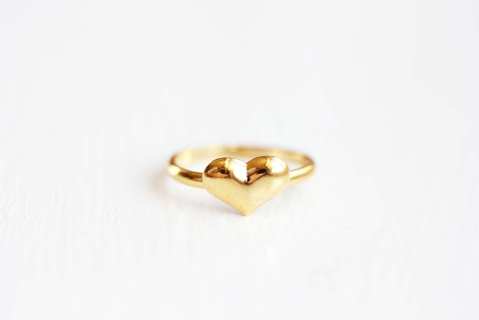 Gold Heart Ring Heart Ring Small Heart Ring Adjustable - Etsy