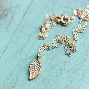 Leaf Necklace Gold, Small Leaf Necklace, Small Gold Leaf Necklace ...