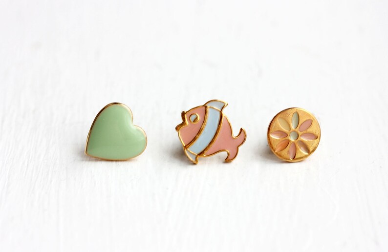 Enamel Pin Set, Small Pins, Enamel Pins, Pin Set, Vintage Pin, Jacket ...