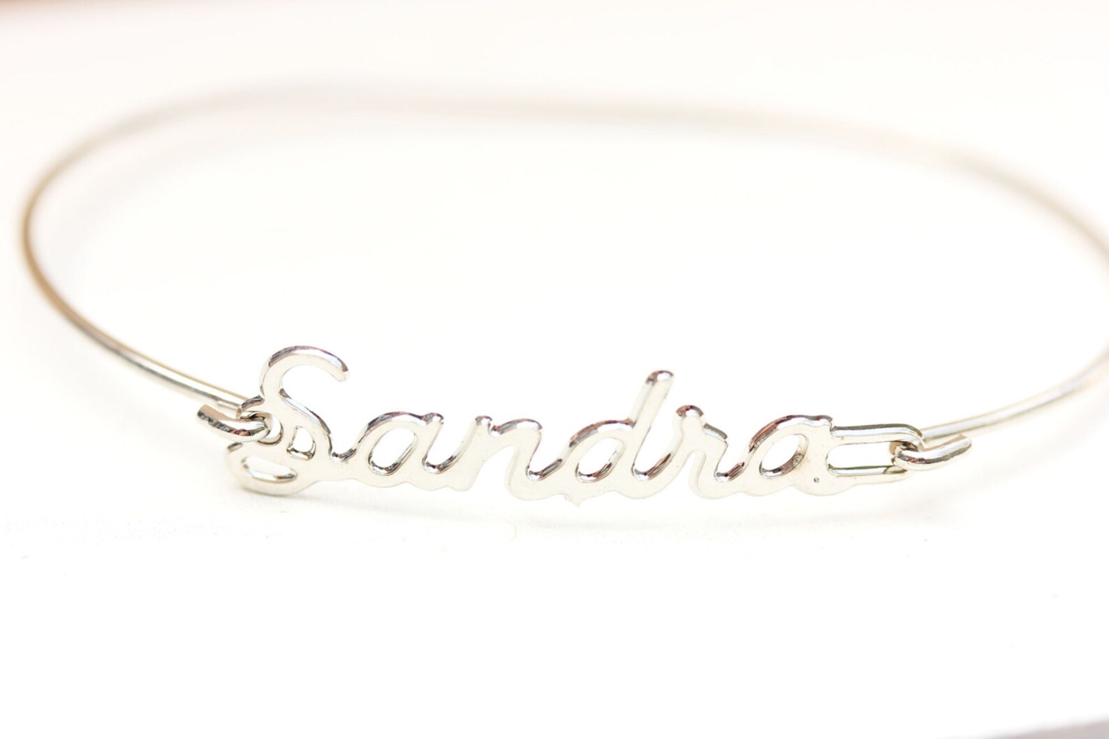 Sandra Name Bracelet Silver, Name Bracelet, Vintage Name Bracelet ...