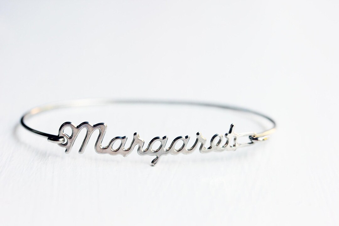 Margaret Name Bracelet Silver, Name Bracelet, Vintage Name Bracelet ...