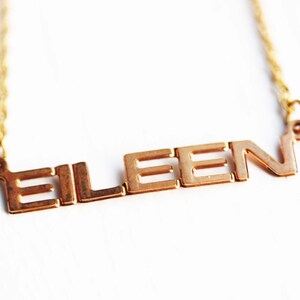 Eileen Name Necklace Gold, Name Necklace, Vintage Name Necklace Gold ...