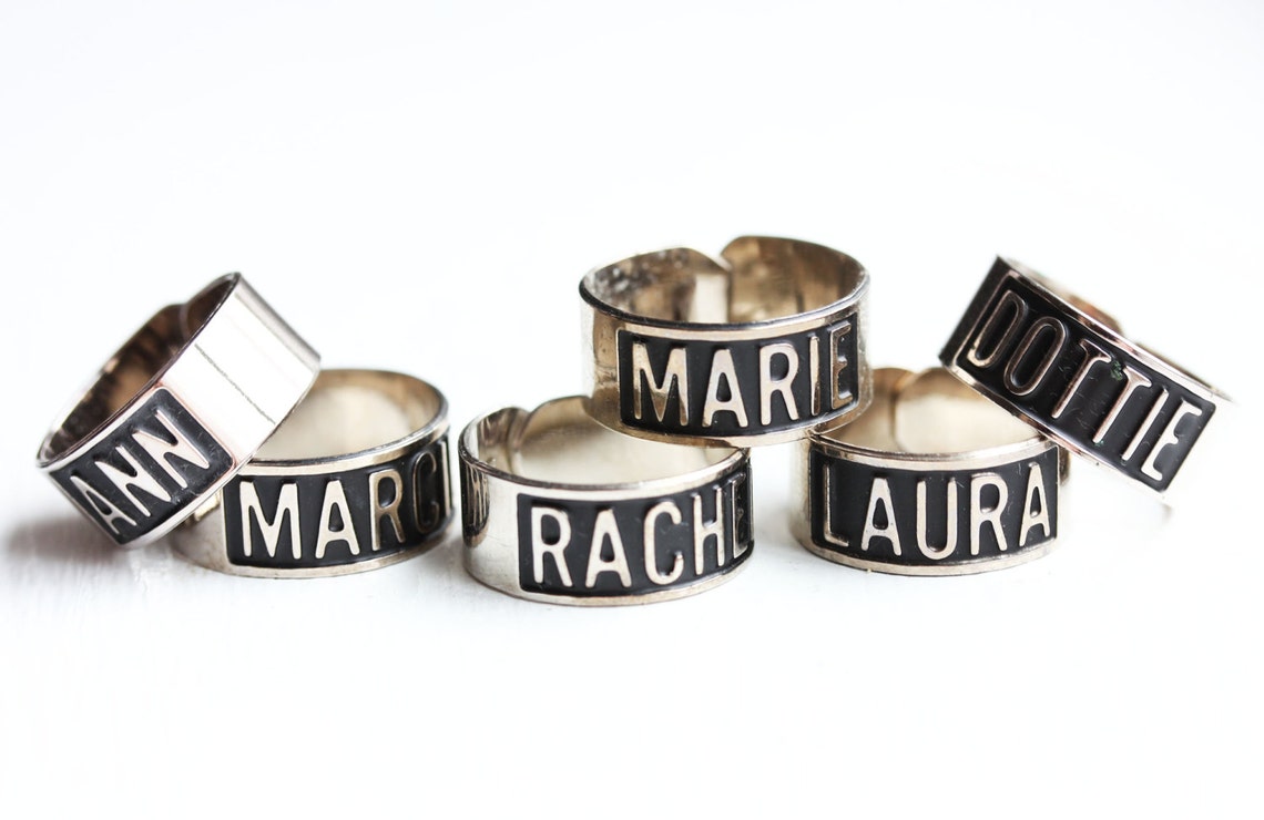 Silver Name Ring Vintage Name Ring Name Ring Adjustable - Etsy