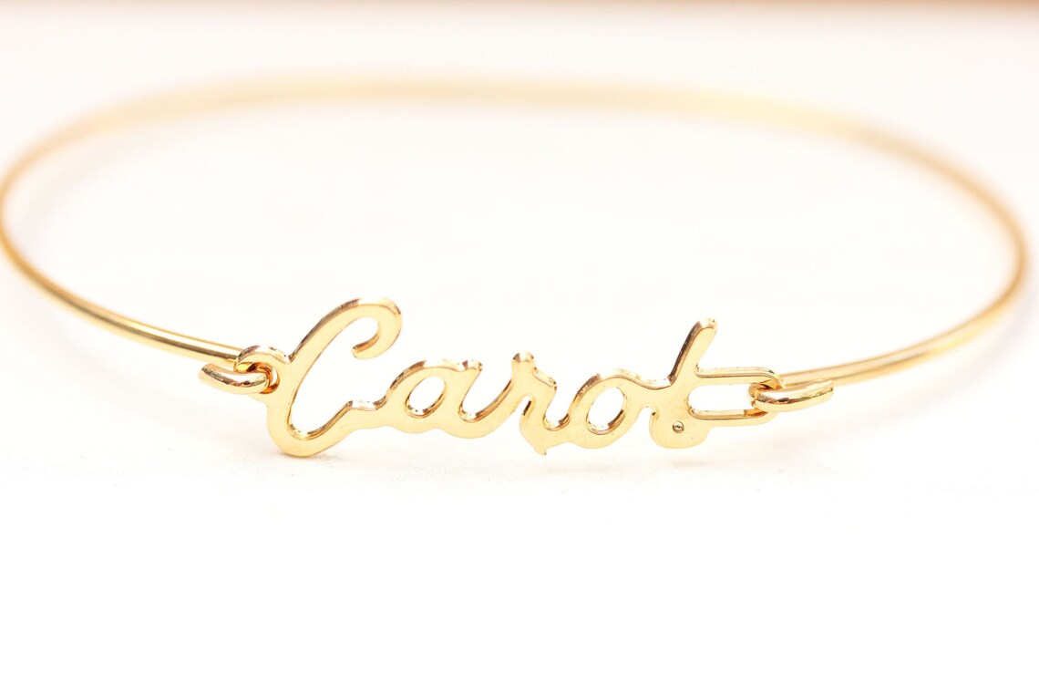 Carol Name Bracelet Gold Name Bracelet Vintage Name Bracelet - Etsy