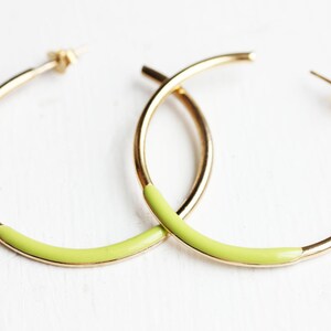 Enamel Gold Hoops, Colorful Hoops, Blue Hoops, Orange Hoops, Gold Hoops ...