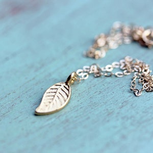 Leaf Necklace Gold, Small Leaf Necklace, Small Gold Leaf Necklace ...