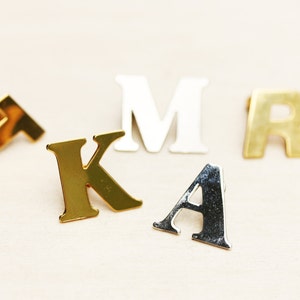 Gold Initial Pin, Initial Pin, Gold Letter Pin, Silver Initial Pin ...