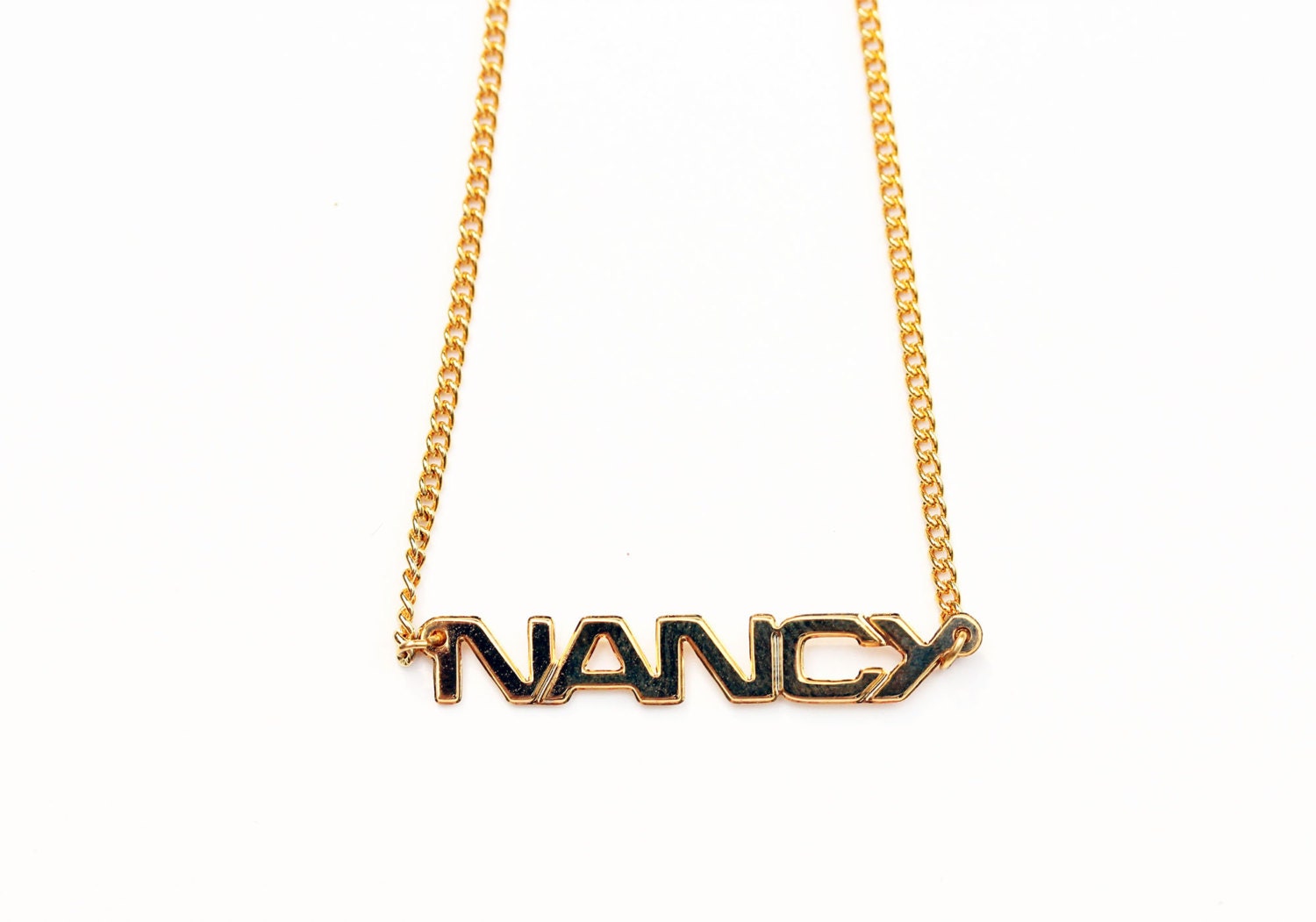 Nancy Name Necklace Gold, Name Necklace, Vintage Name Necklace Gold ...