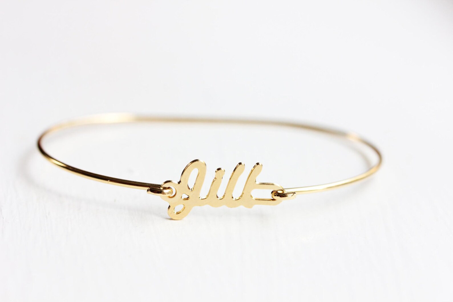 Jill Name Bracelet Gold, Name Bracelet, Vintage Name Bracelet Gold ...