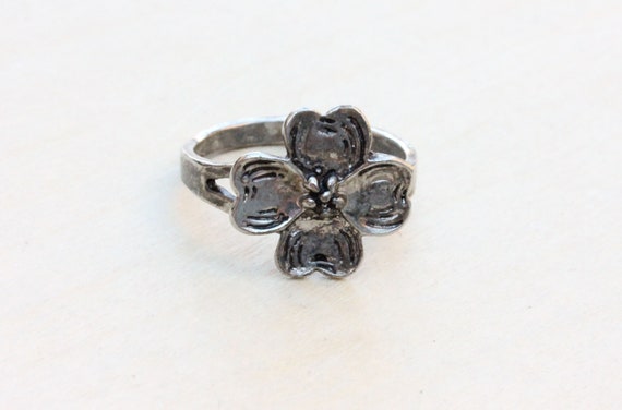 Silver Dogwood Ring Dogwood Ring Flower Ring Silver Flower Ring Silver Ring Nature Ring Organic Ring Petal Ring Vintage Flower Ring Etsy