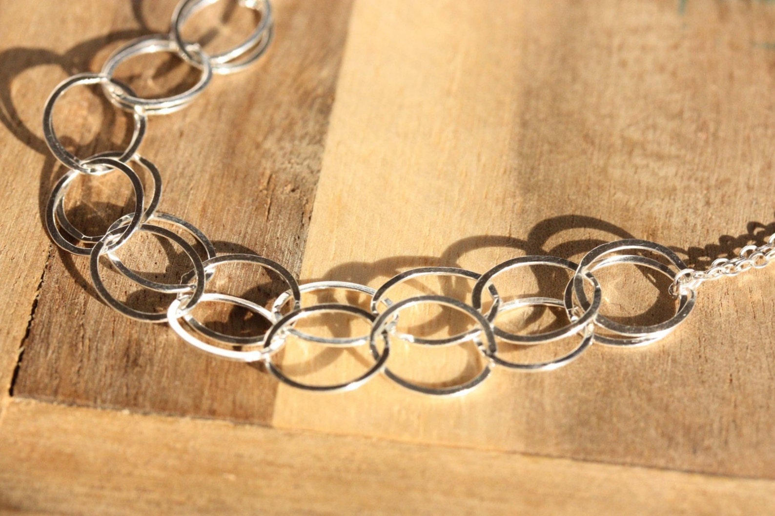 Circle Chain Necklace Sterling Silver Chain Necklace Gold - Etsy