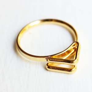 Gold Triangle Ring - Etsy