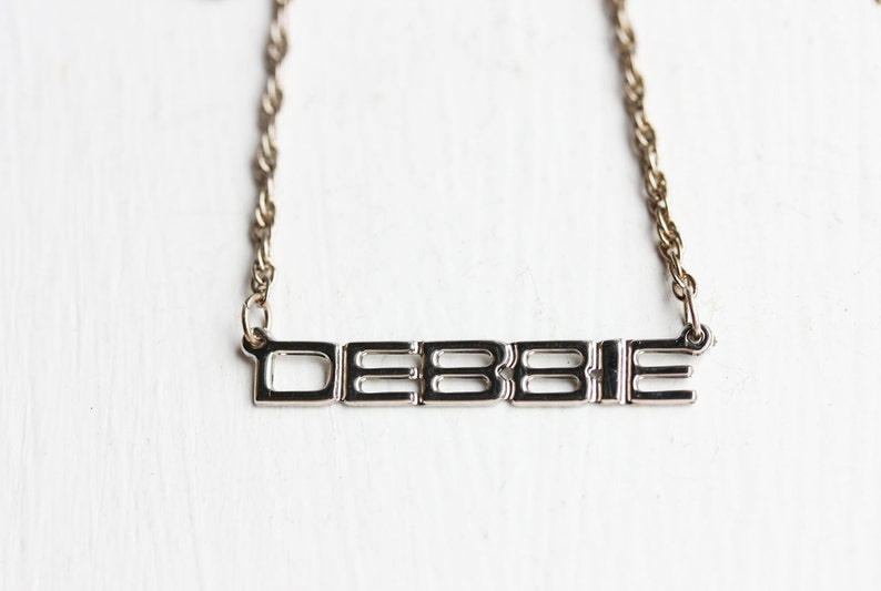 Debbie Name Necklace Silver, Name Necklace, Vintage Name Necklace ...