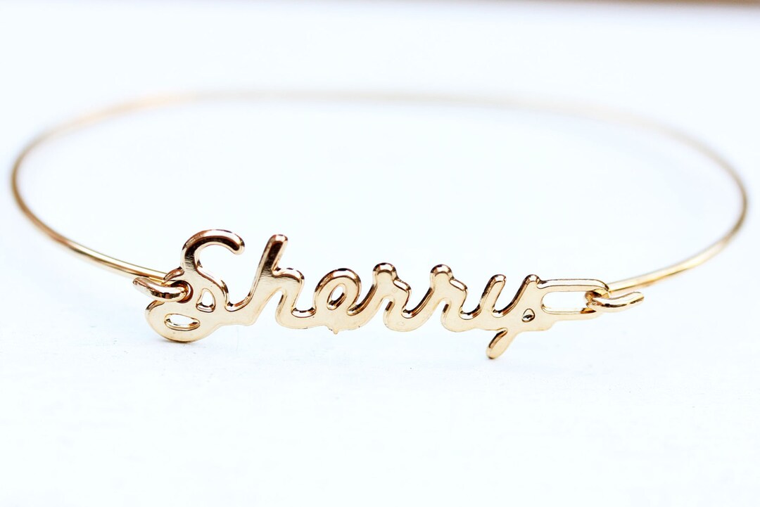 Sherry Name Bracelet Gold, Name Bracelet, Vintage Name Bracelet Gold ...
