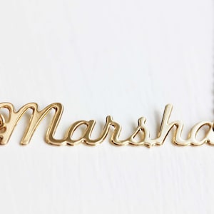 Marsha Name Necklace Gold, Name Necklace, Vintage Name Necklace Gold ...