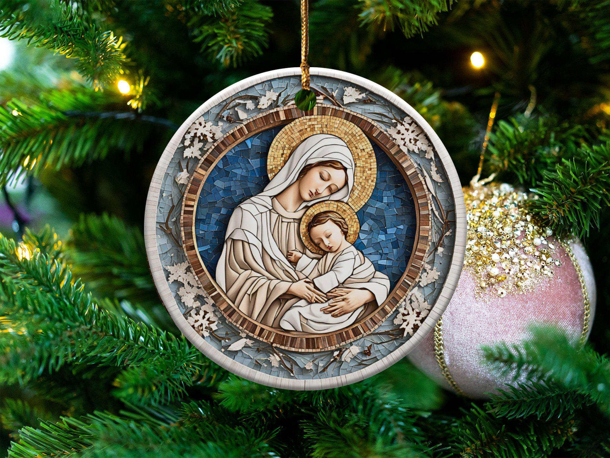 Religious Ornament, Holy Family Christmas Decoration, Religious Holiday ...