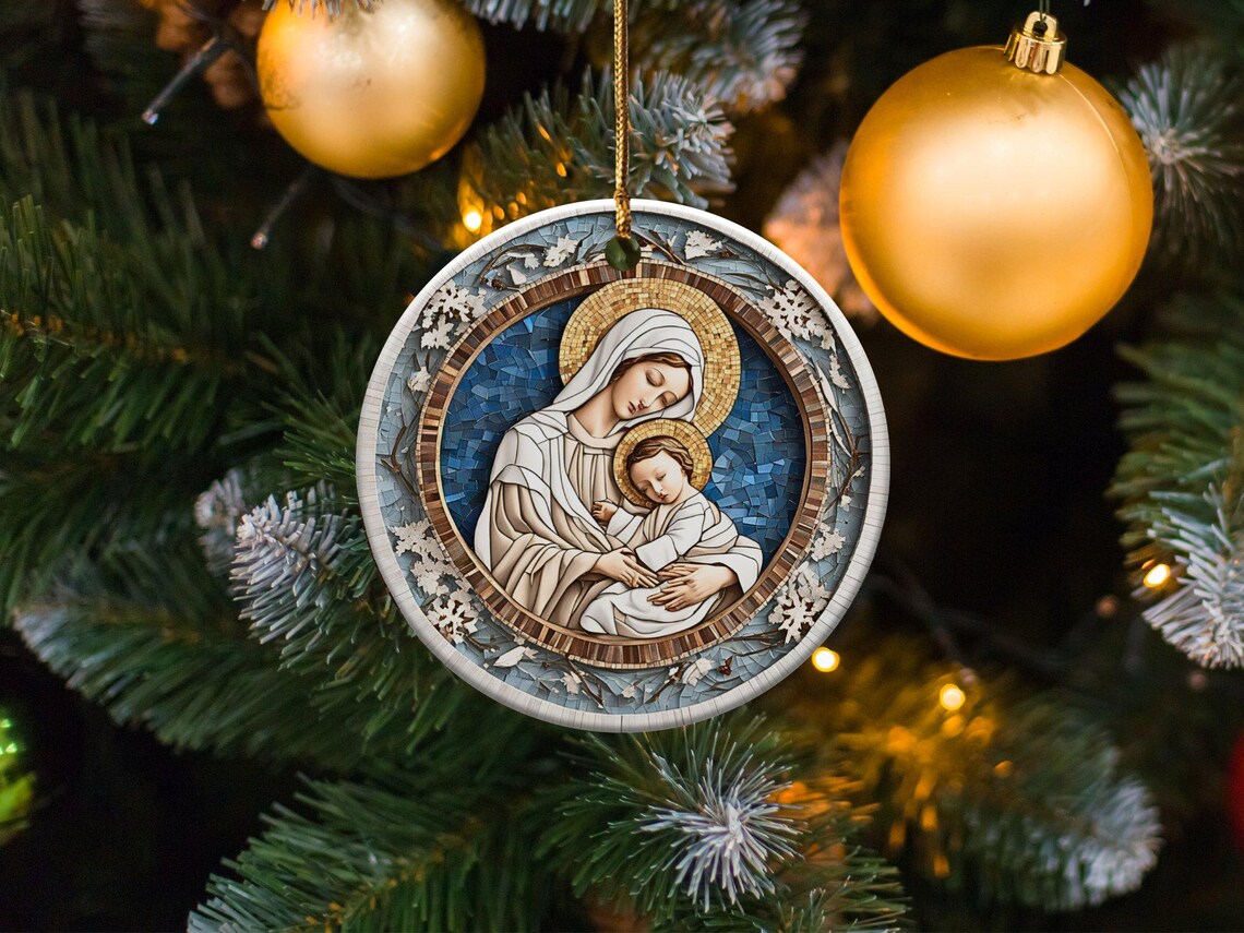 Religious Ornament, Holy Family Christmas Decoration, Religious Holiday ...