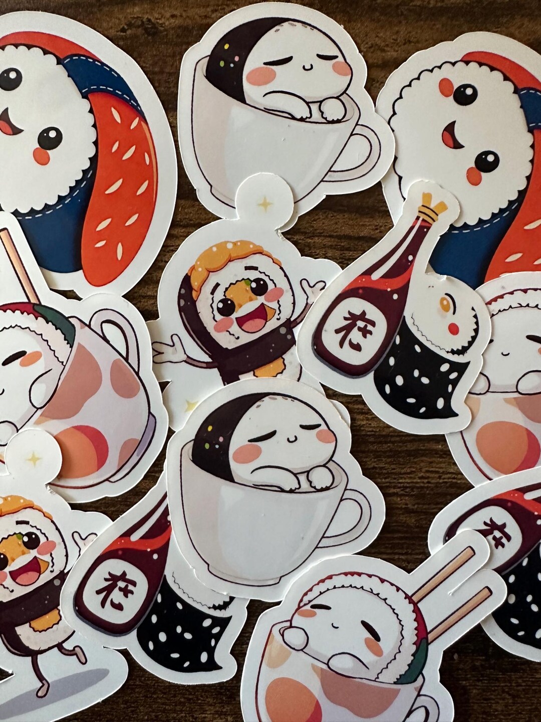 Cute Sushi Sticker, Sushi in a Cup With Chopsticks Sticker, Waterproof ...